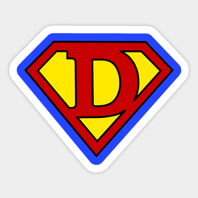 Superhero Symbol Letter D - Superman Symbol Letter D - Sticker | TeePublic